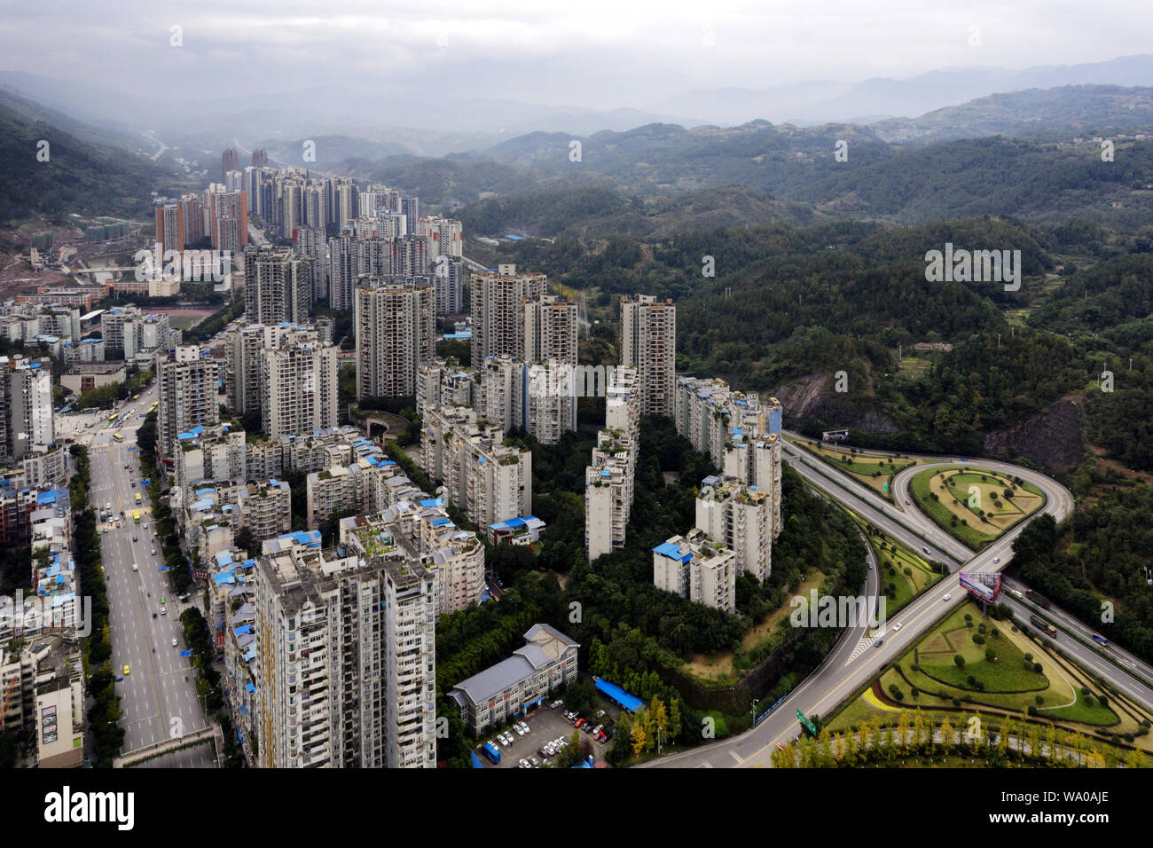 Chongqing high rise building residential residential hi-res stock ...
