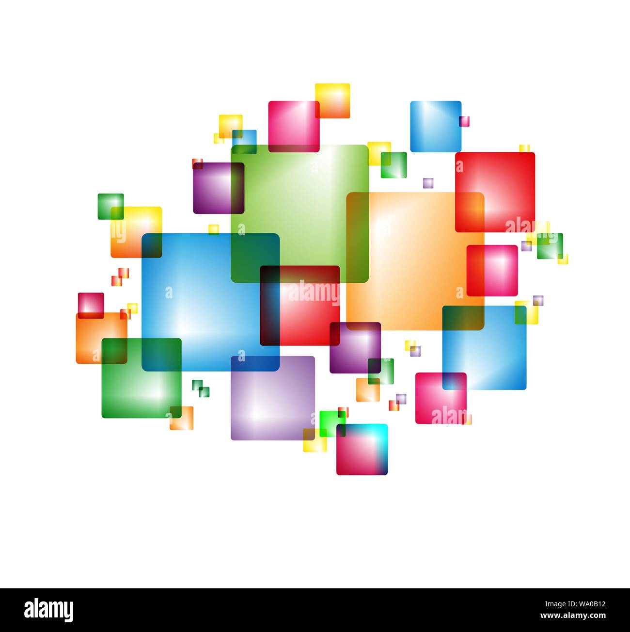 Colorful background with colorful intersecting squares. Modern random colors. Ideal for textiles ...