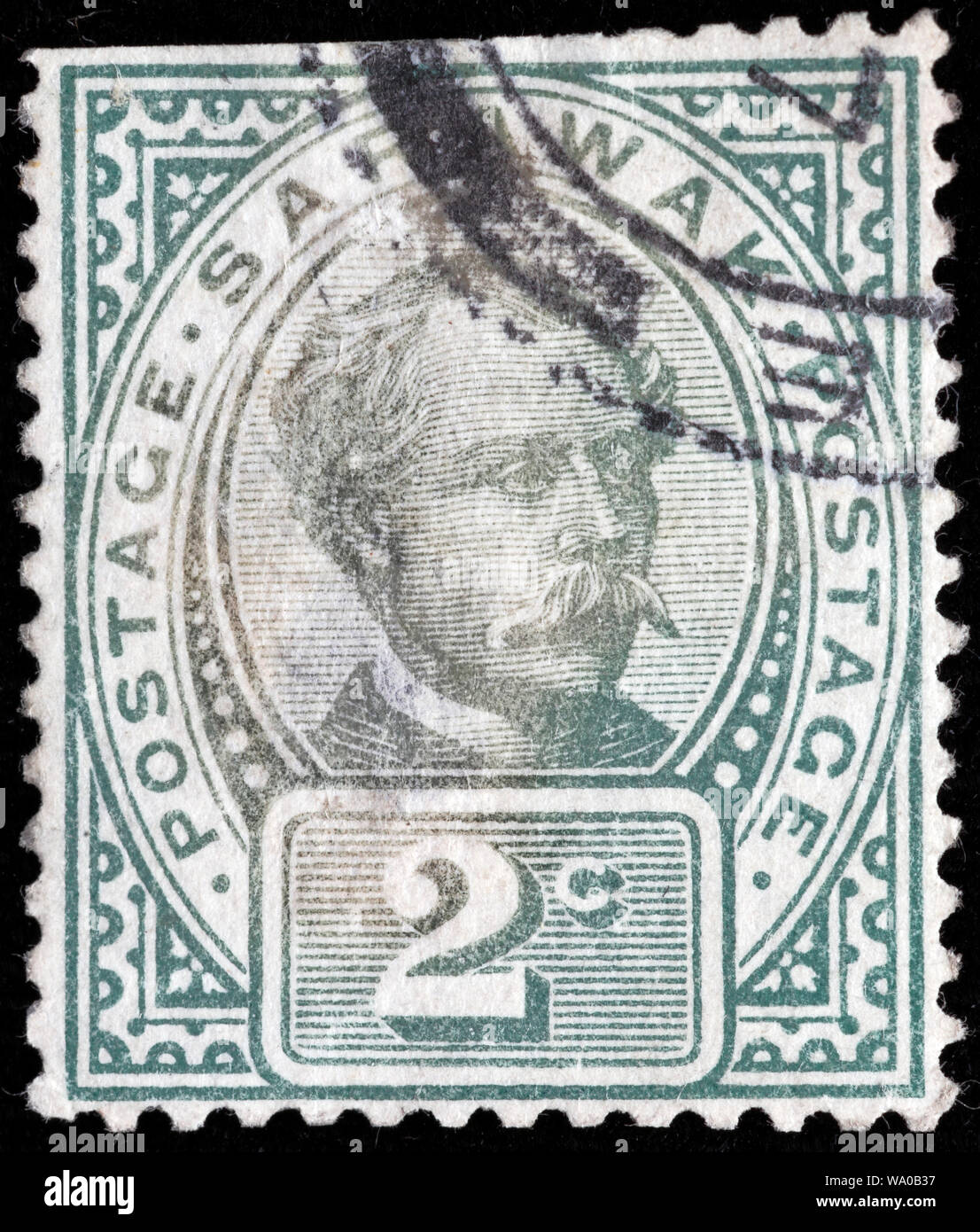 Charles Brooke, White Rajah of Sarawak (1868-1917), postage stamp ...