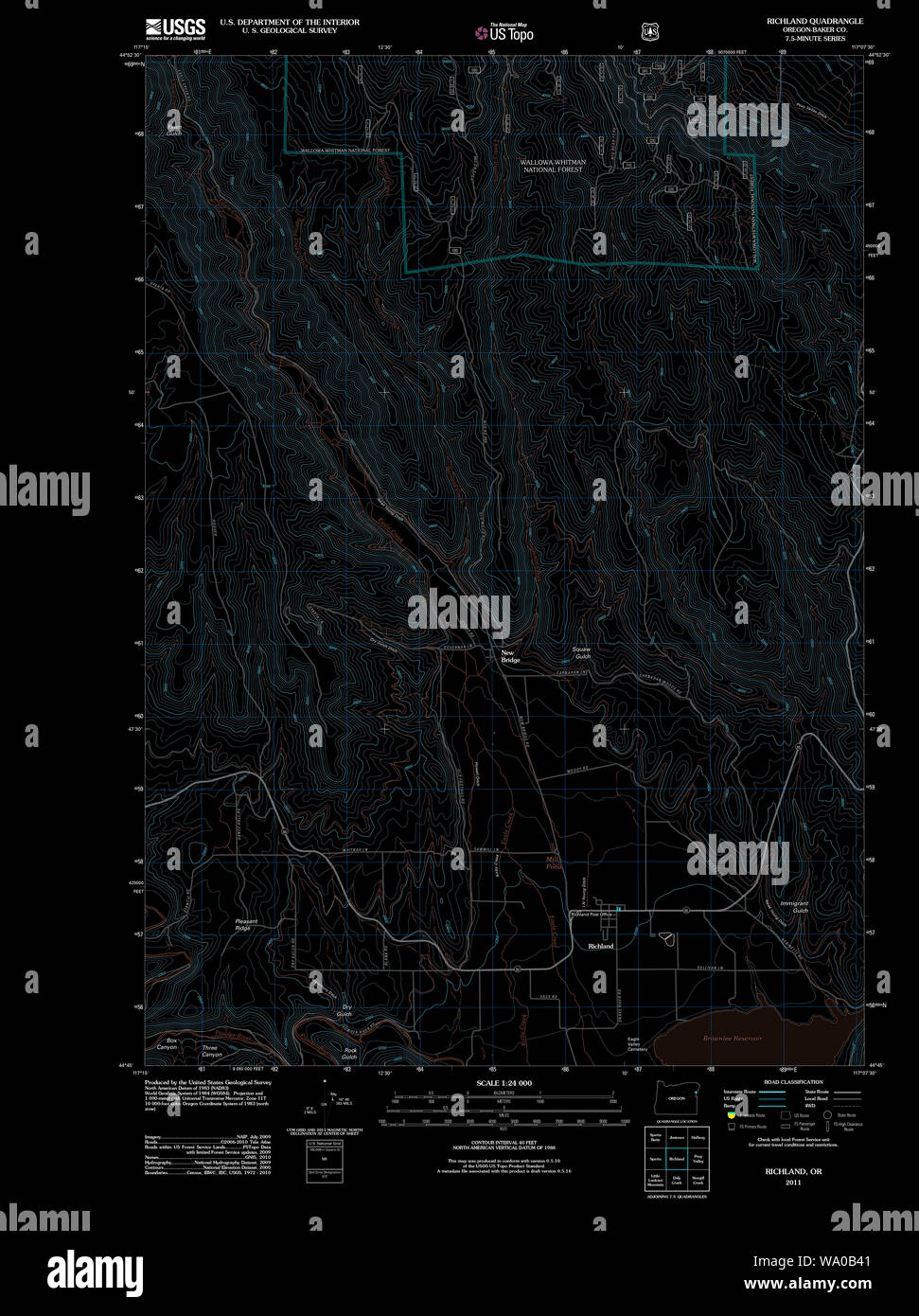 Richland oregon map hi-res stock photography and images - Alamy