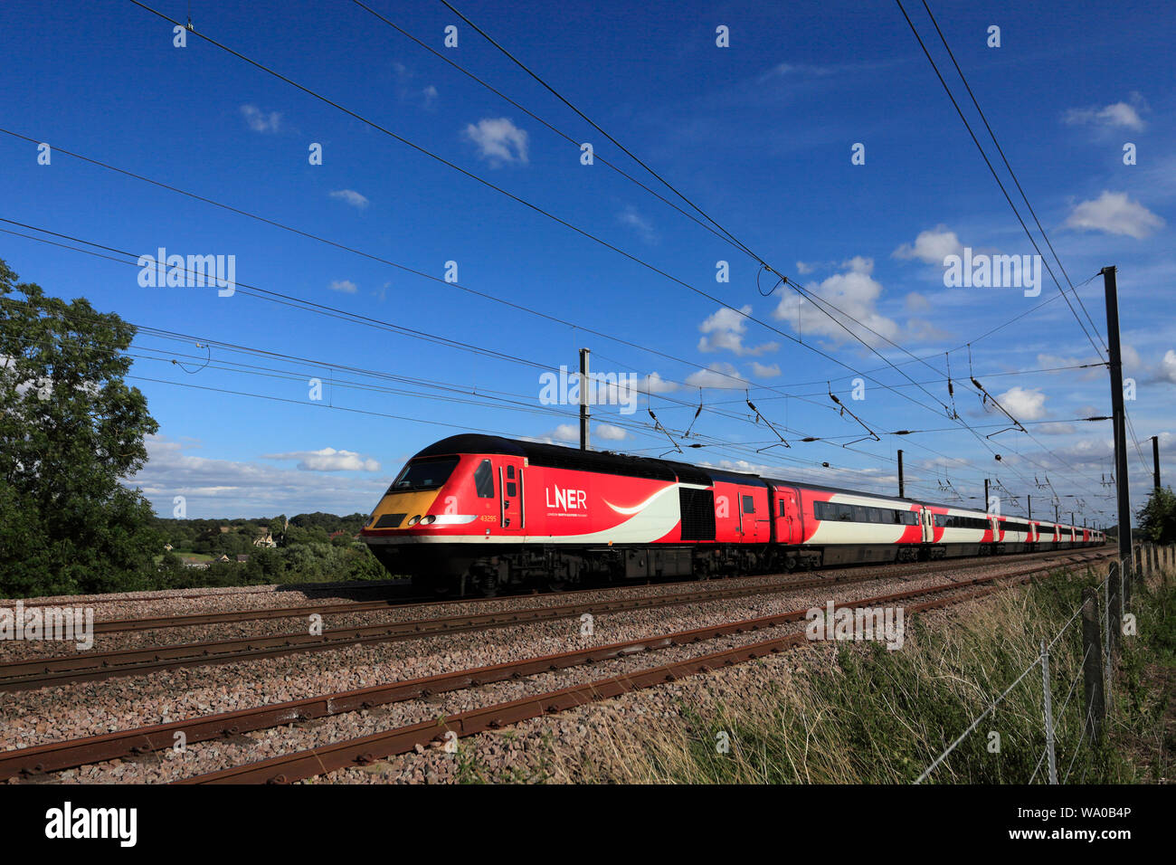 LNER train 43, London and North Eastern Railway, East Coast Main Line Railway, Peterborough ...