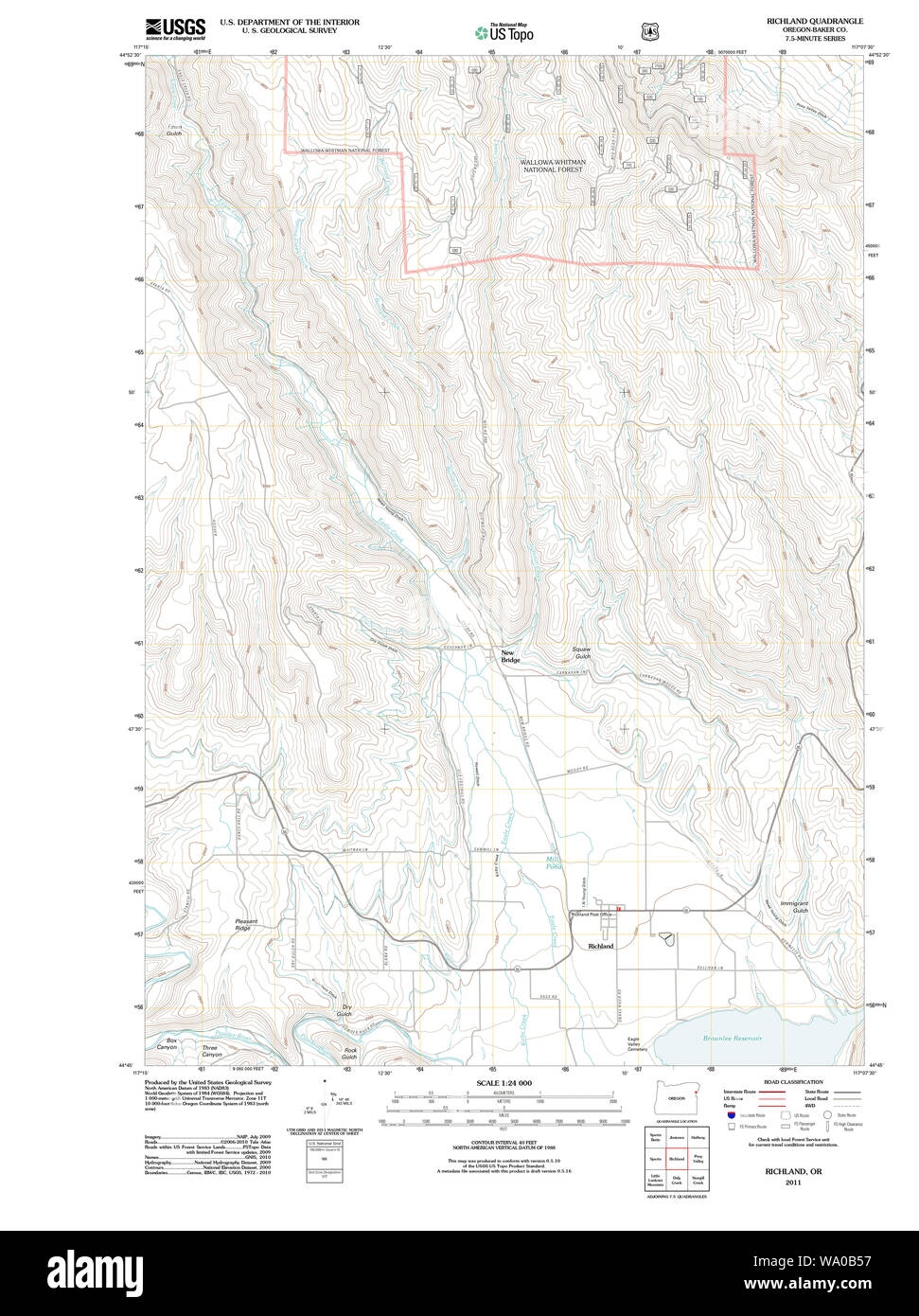 Map of richland oregon Cut Out Stock Images & Pictures - Alamy