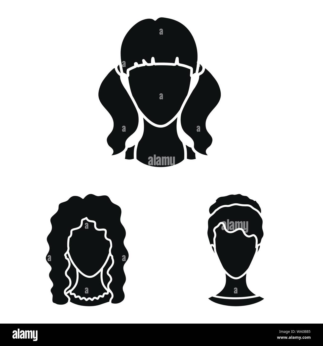 Vector illustration of character and profile symbol. Collection of ...