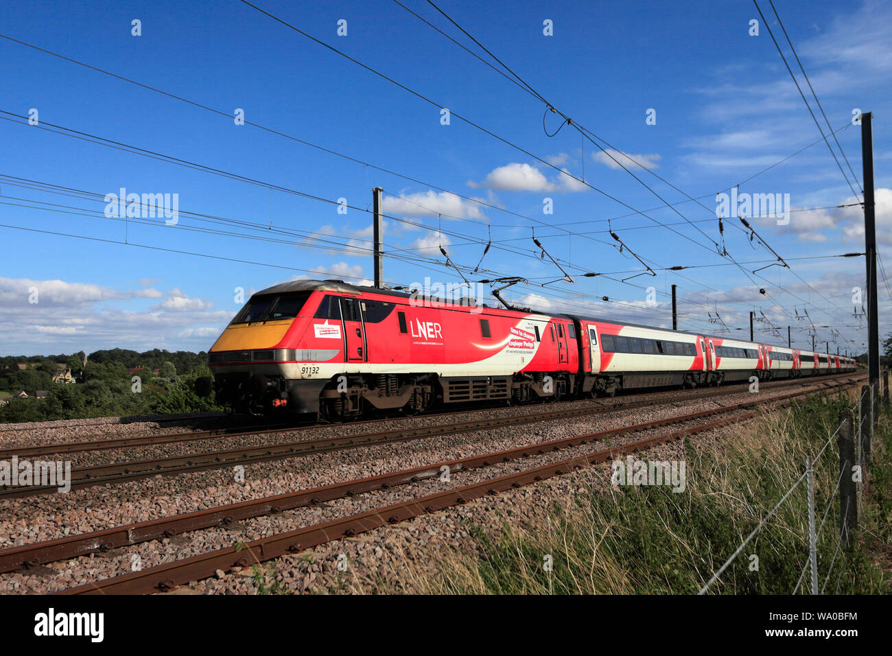 91 class LNER train, London and North Eastern Railway, East Coast Main Line Railway, Grantham ...