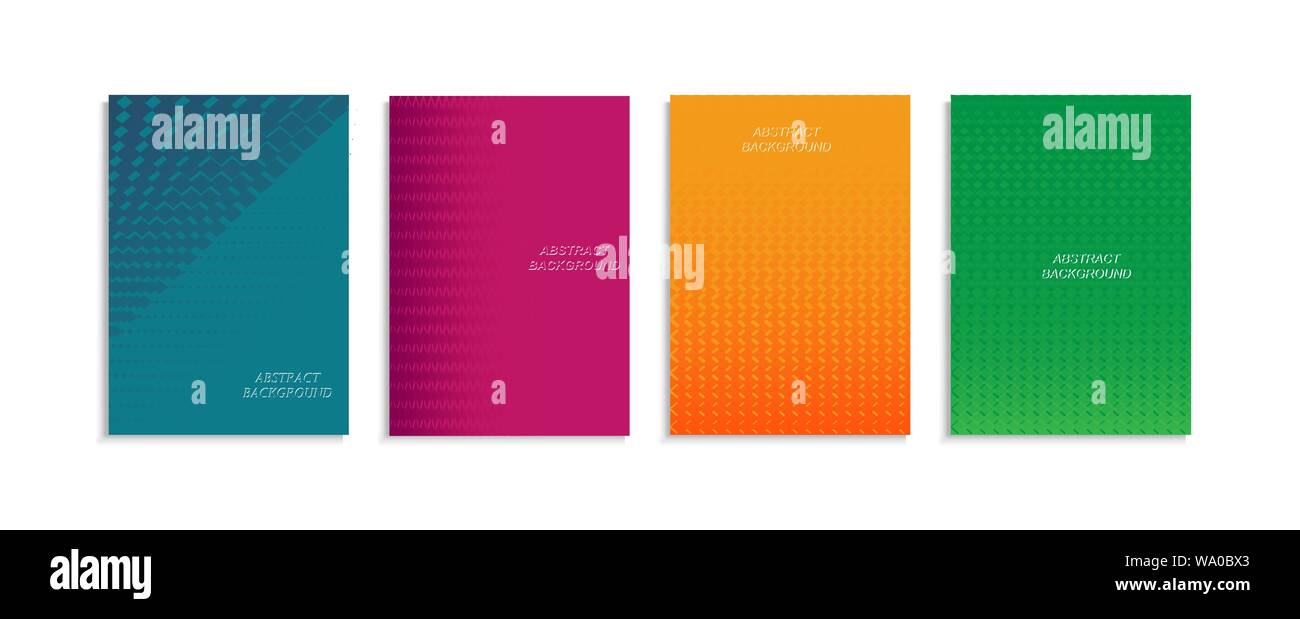 set of covers with a flat geometric pattern. Calm simple colorful ...