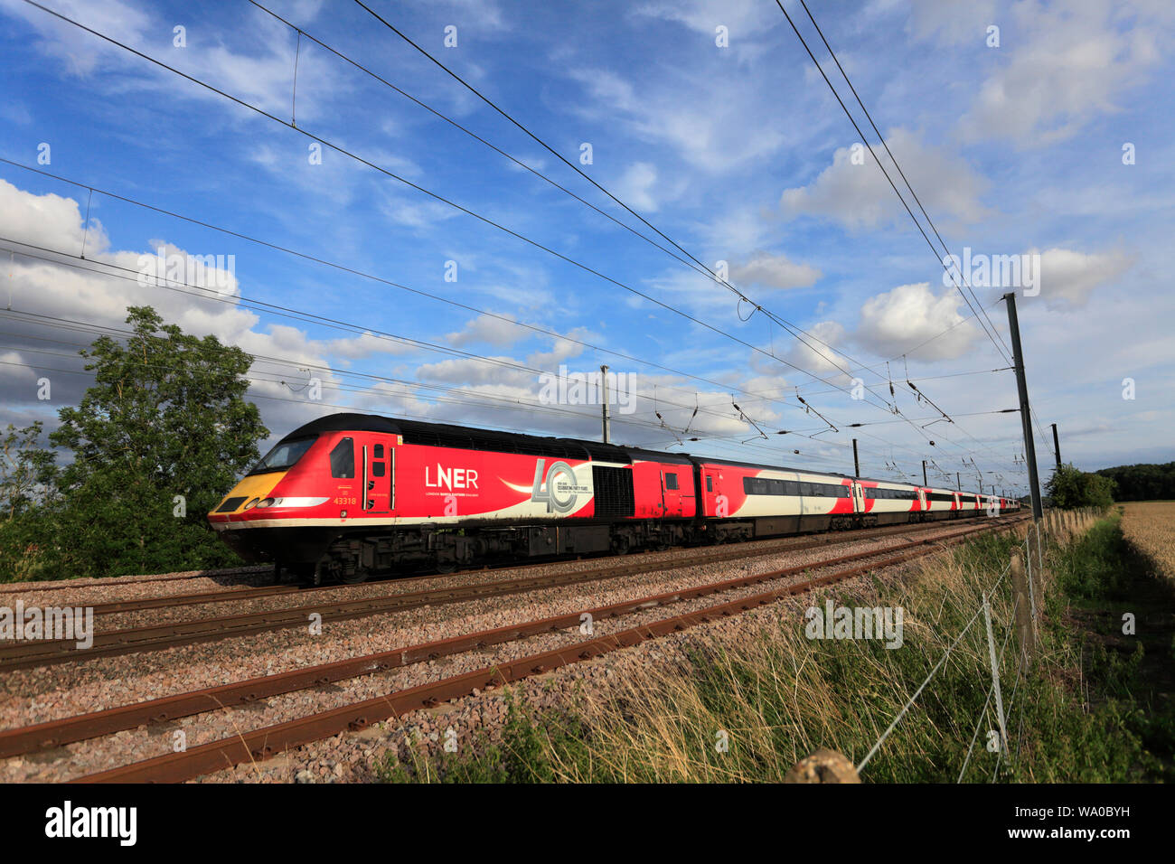 LNER train 43, London and North Eastern Railway, East Coast Main Line Railway, Peterborough ...