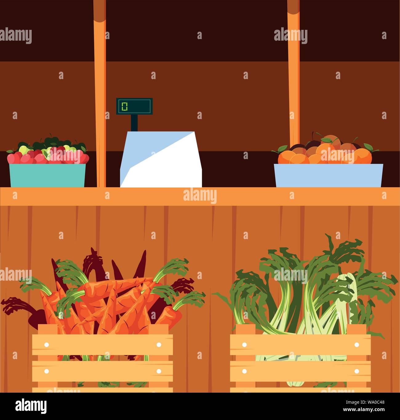 Fruits and vegetables shop exterior Stock Vector Images - Alamy