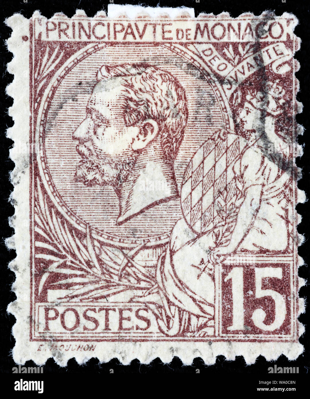 Albert I, Prince of Monaco (1889-1922), postage stamp, Monaco, 1901 ...
