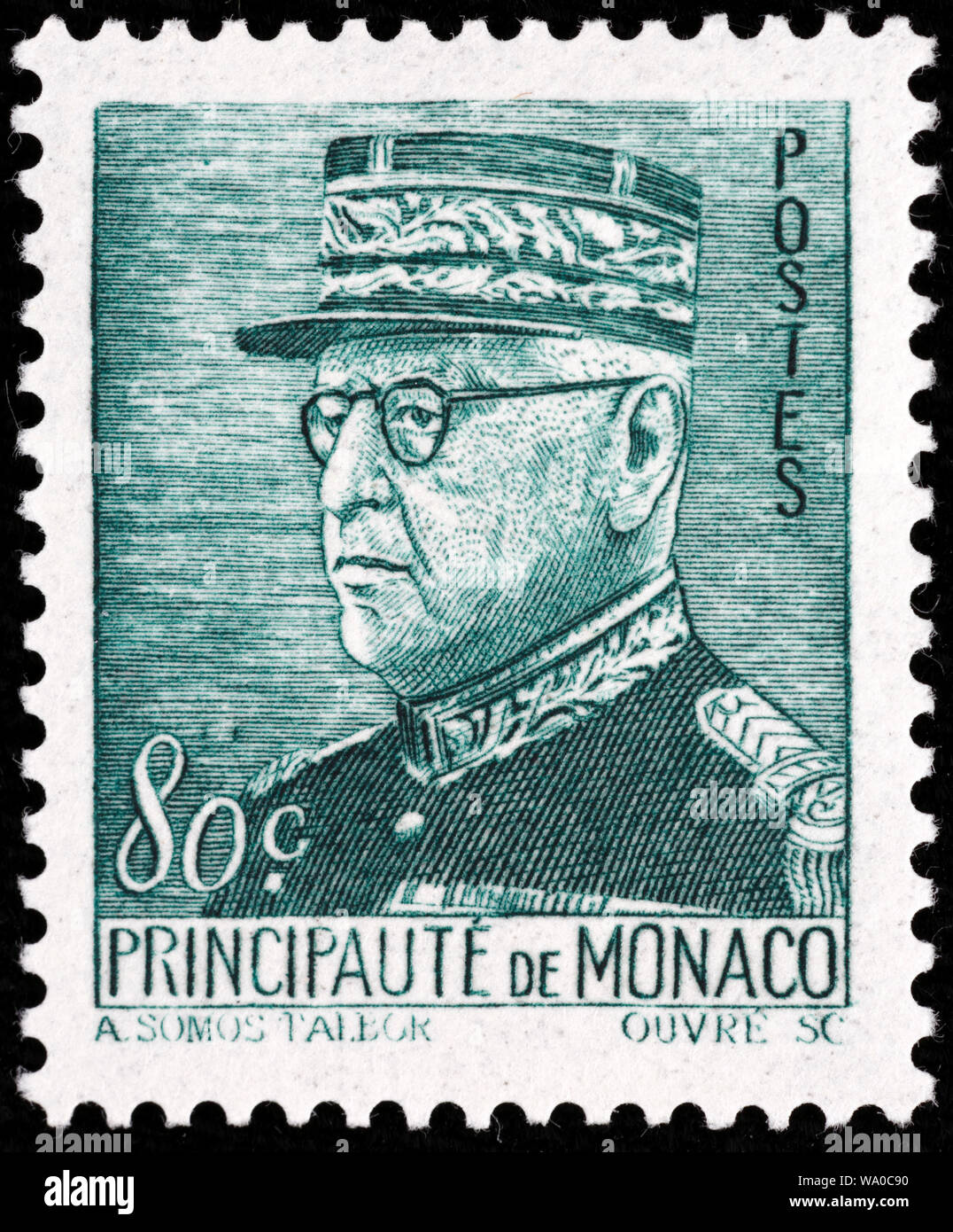 Prince Louis II (1870-1949), postage stamp, Monaco, 1941 Stock Photo ...