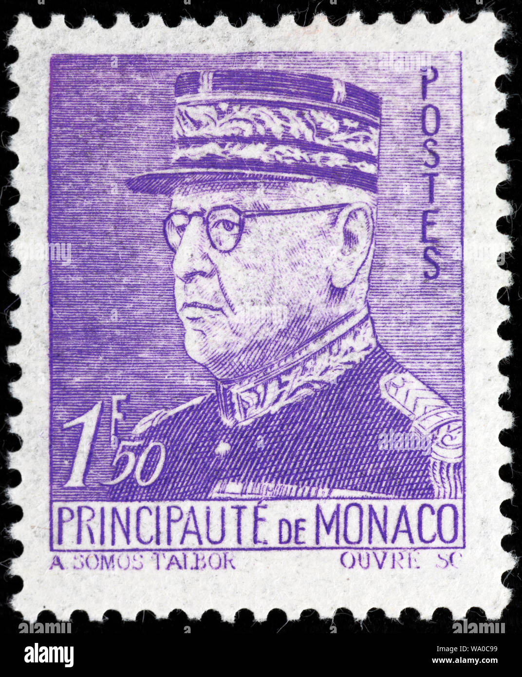 Prince Louis II (1870-1949), postage stamp, Monaco, 1942 Stock Photo ...