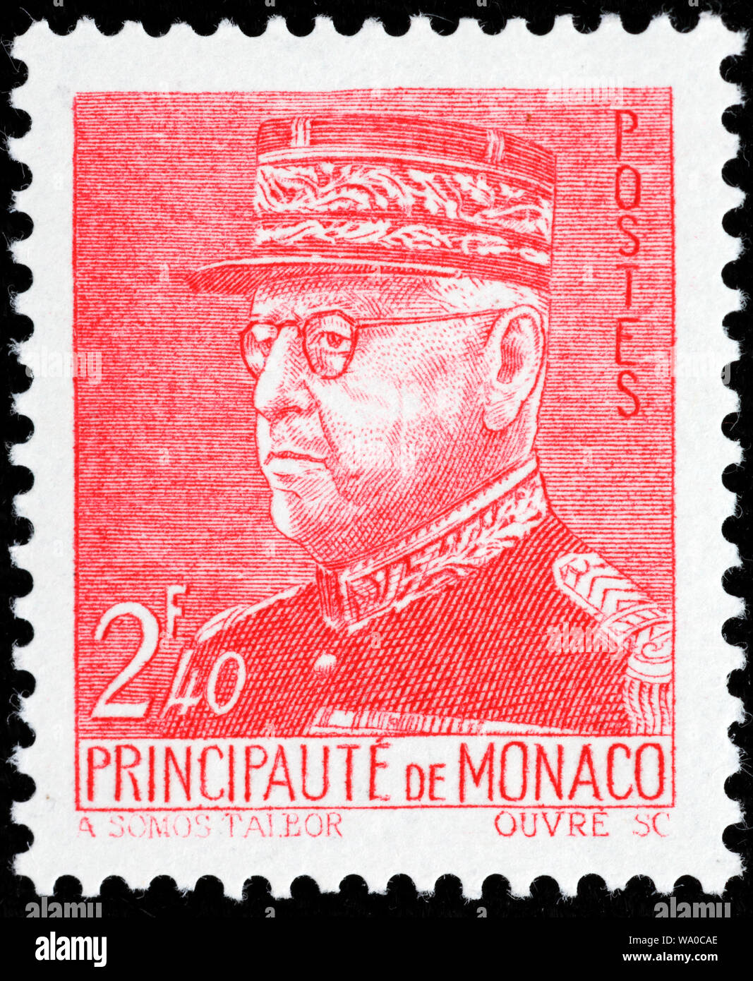 Prince Louis II (1870-1949), postage stamp, Monaco, 1942 Stock Photo ...
