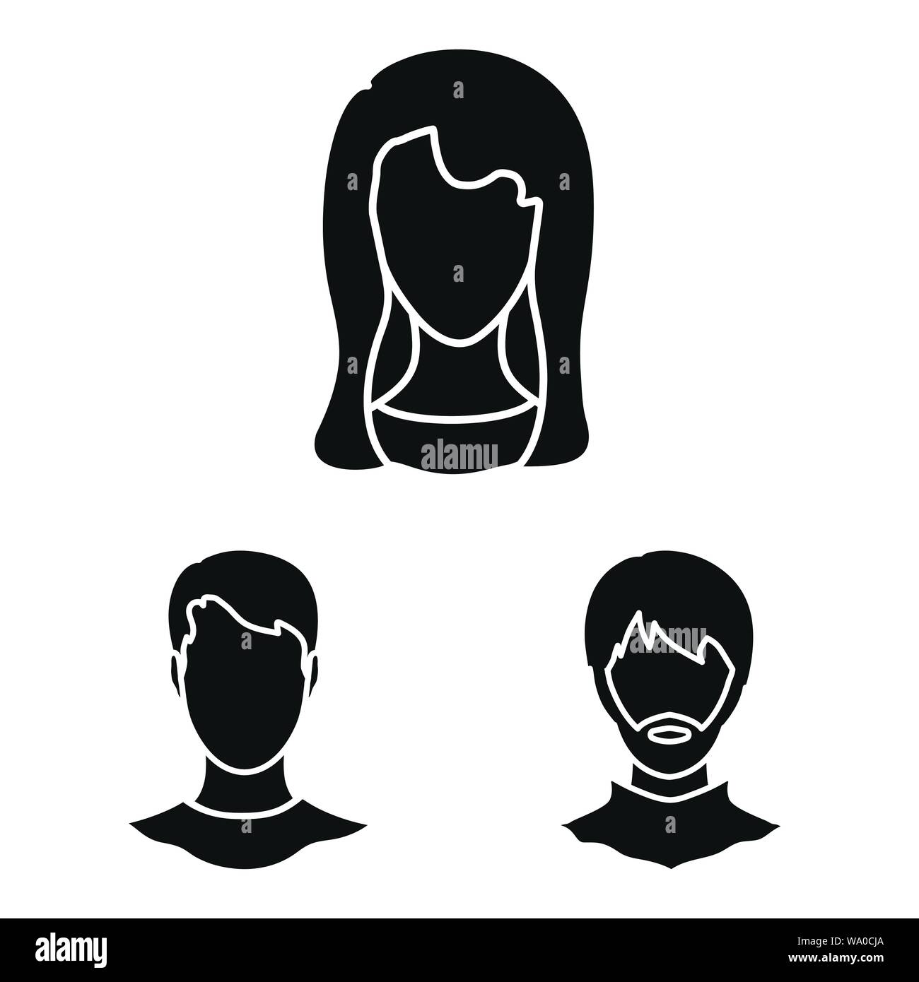 Vector illustration of character and profile icon. Collection of ...