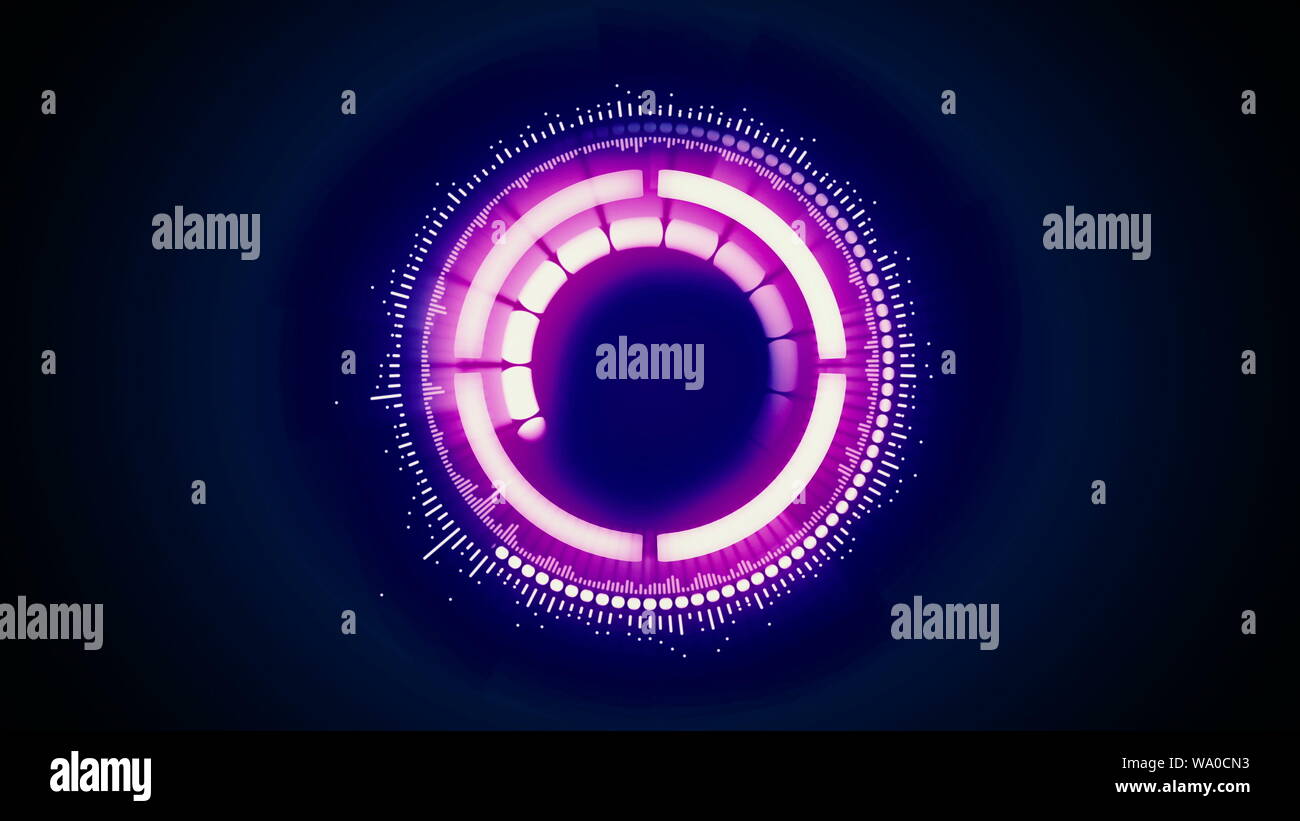 Abstract futuristic motion graphic glowing round clockwork mechanism ...