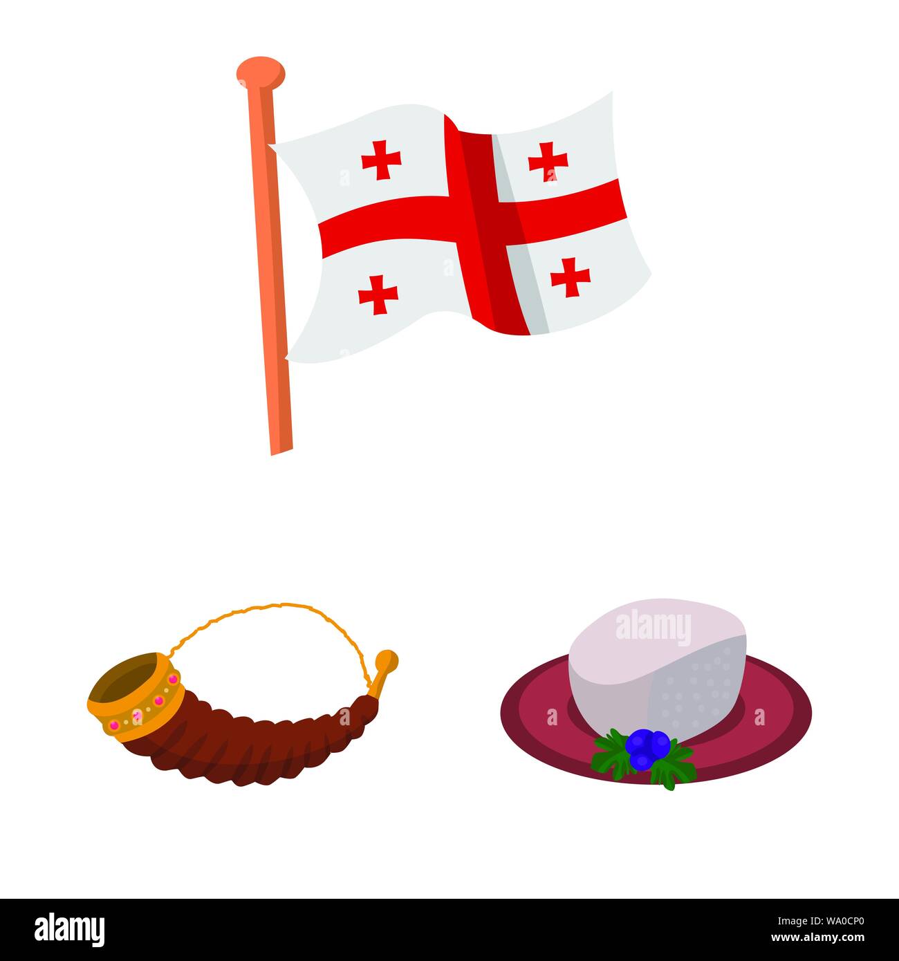 Vector illustration of Caucasus and traditions icon. Collection of ...