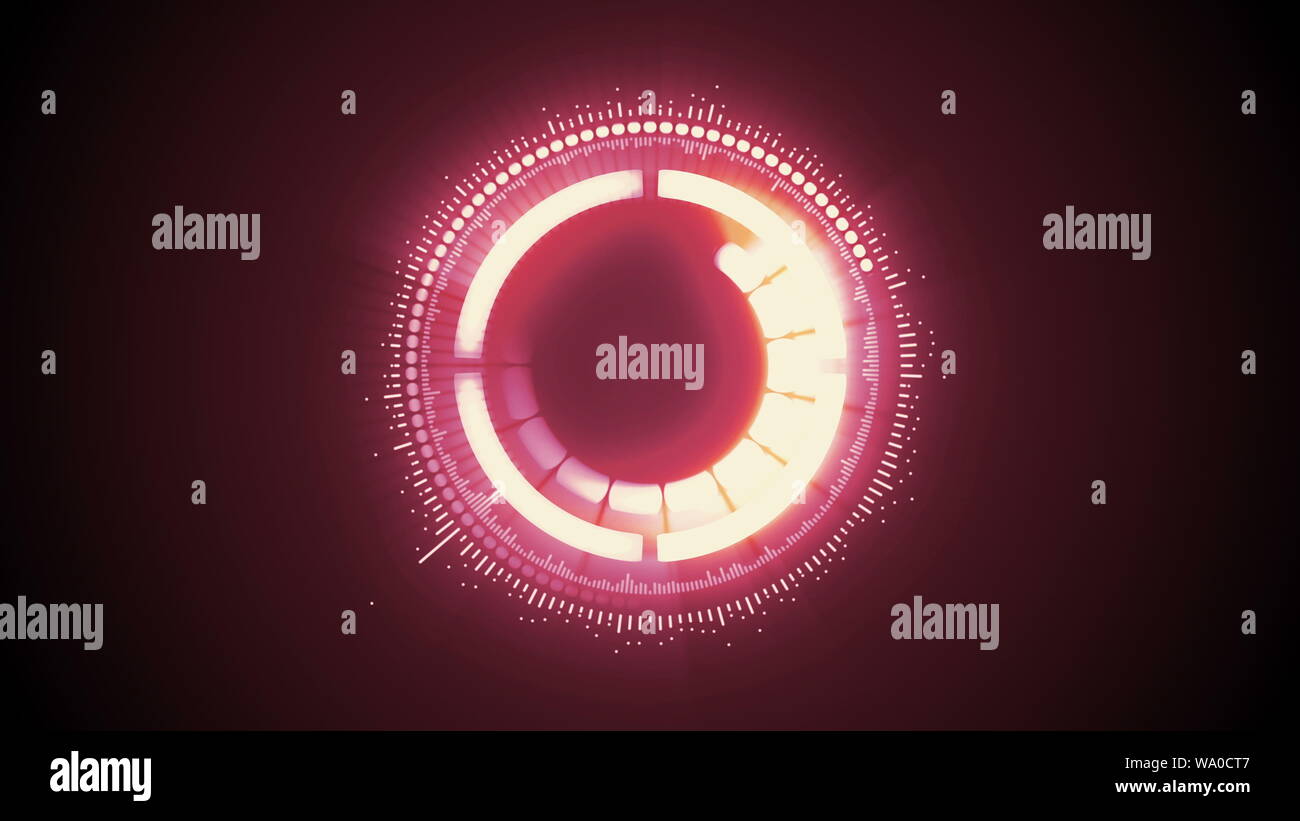 Abstract futuristic motion graphic glowing round clockwork mechanism ...
