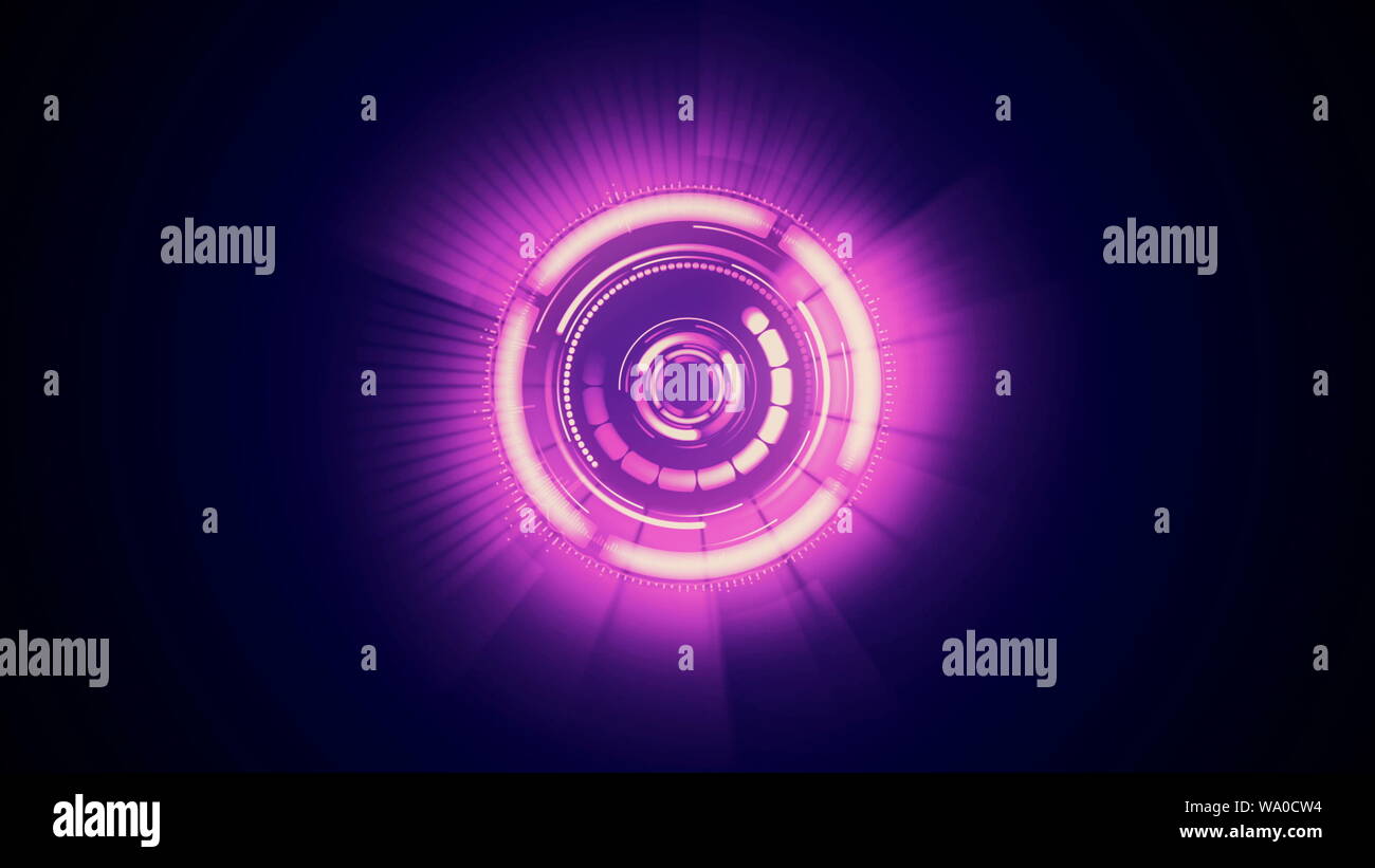 Abstract futuristic motion graphic glowing round clockwork mechanism ...