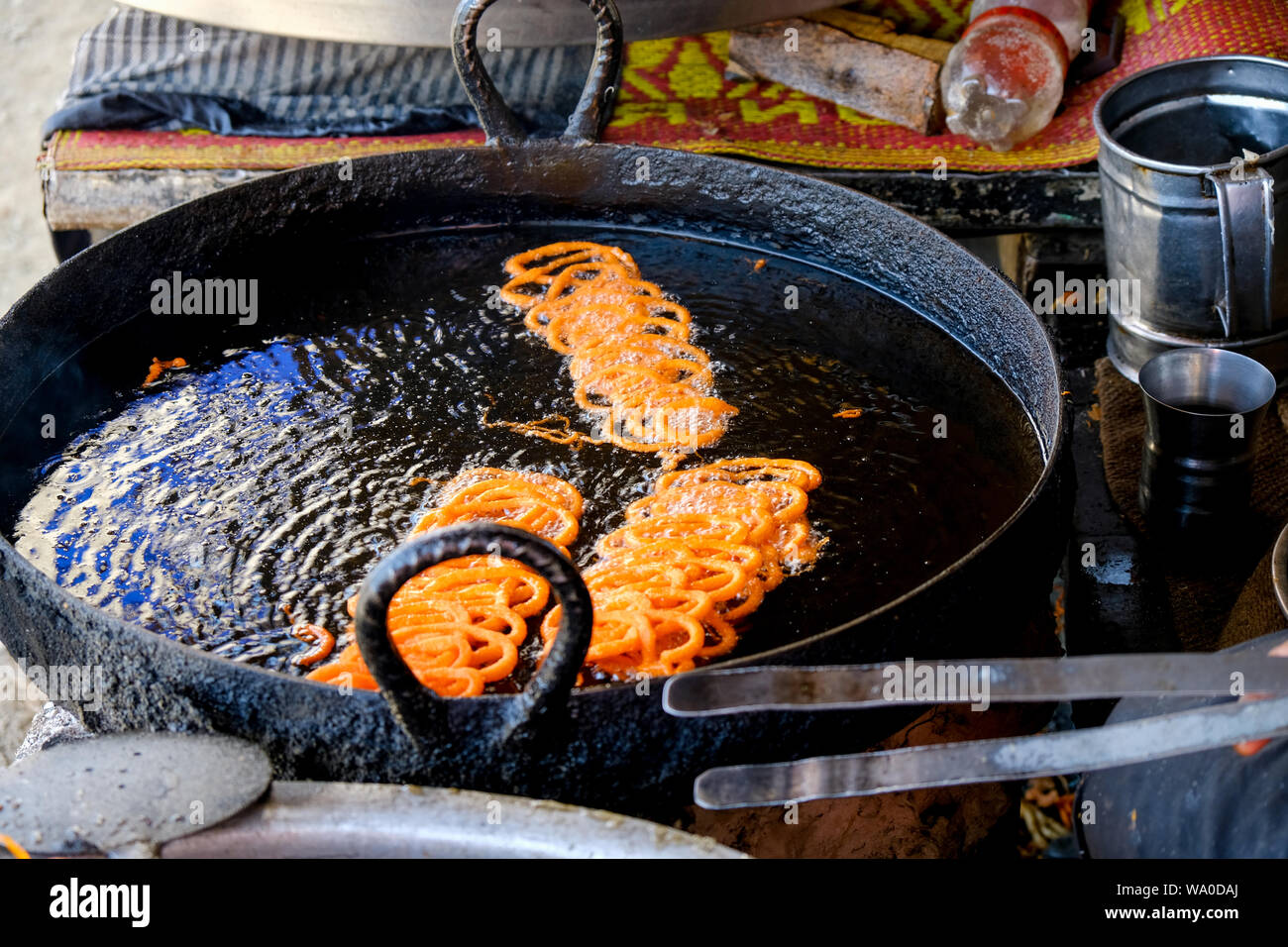 Close up of traditional Pakistani sweet called Jalebi or Zulbia is a ...
