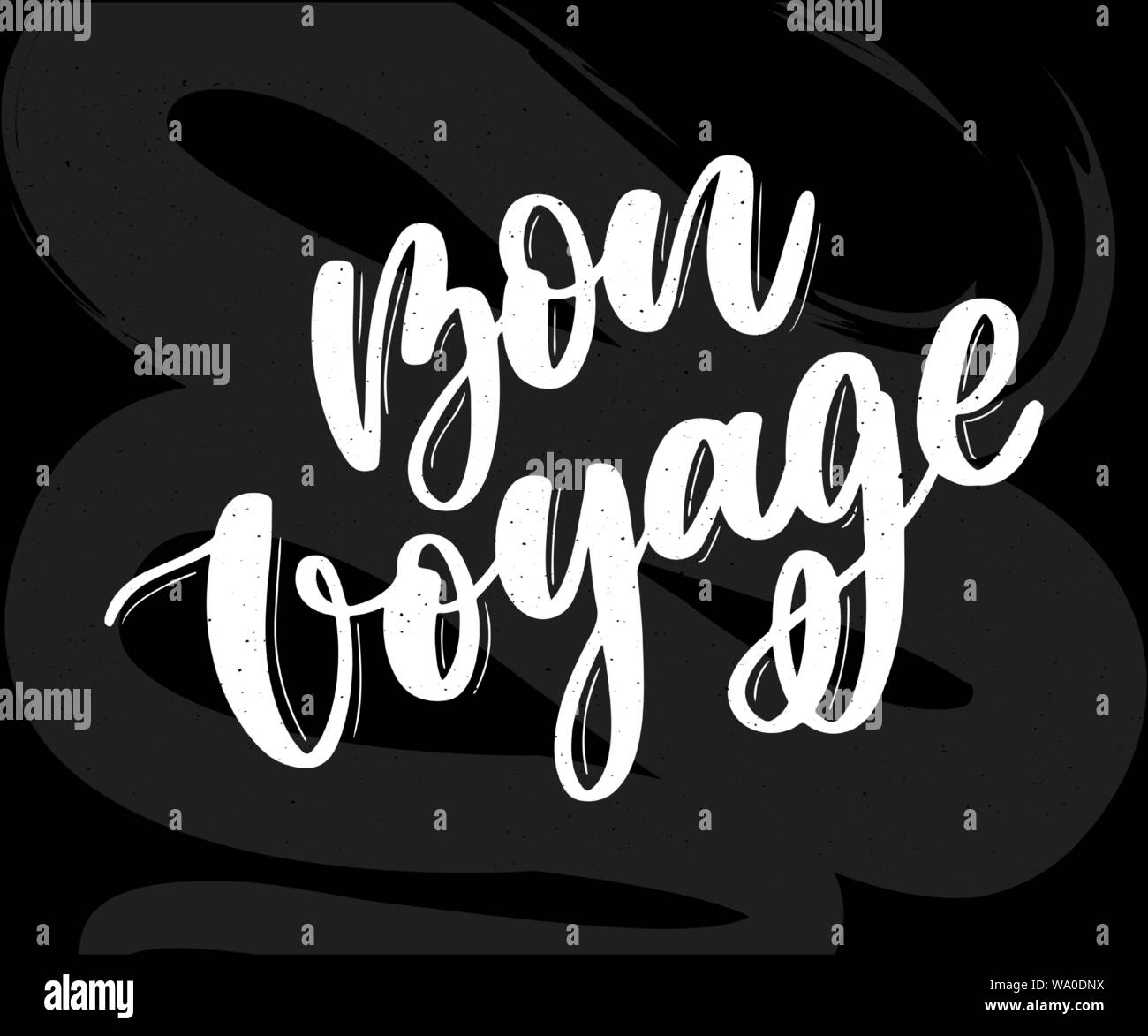 Hand drawn vector lettering. Bon voyage word by hands. Isolated vector ...