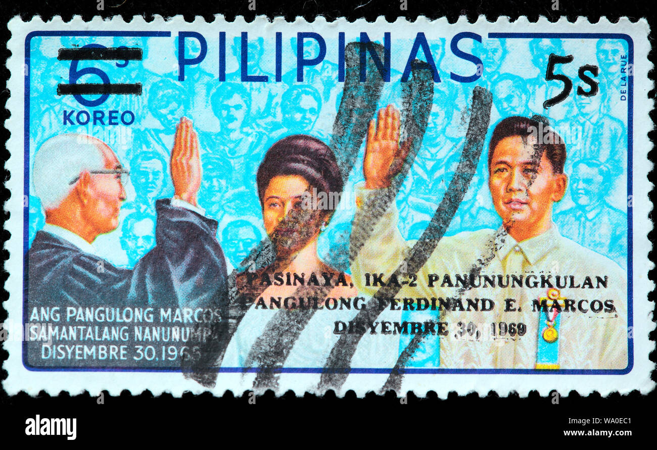President Marcos Taking Oath of Office, postage stamp, Philippines ...