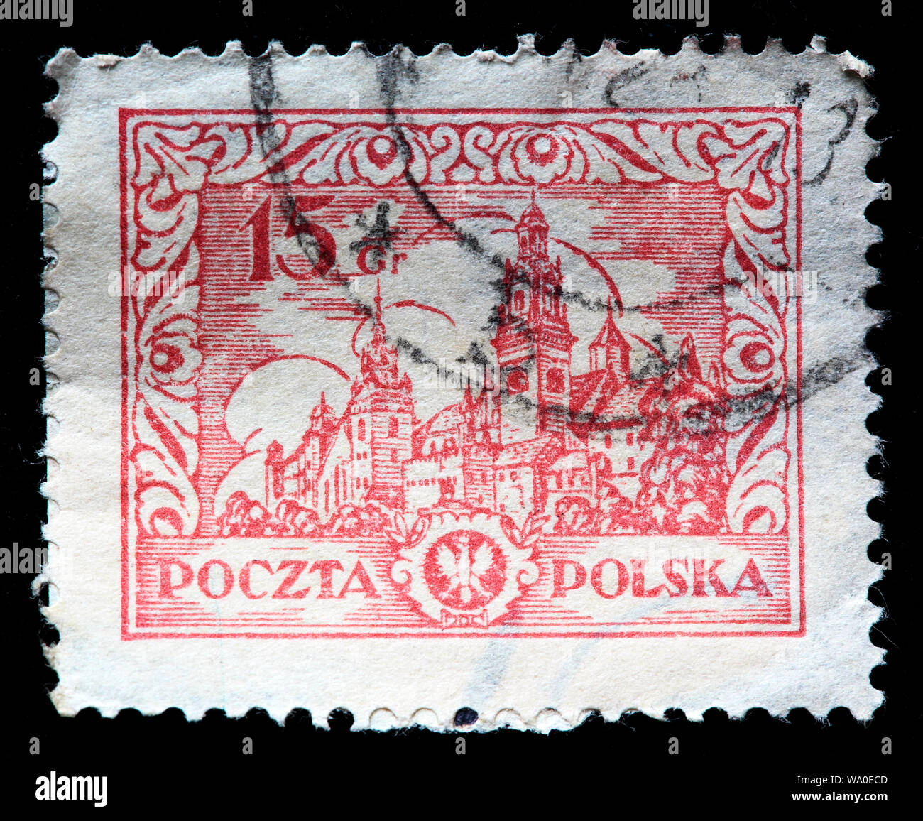 Poland stamp castle hi-res stock photography and images - Alamy