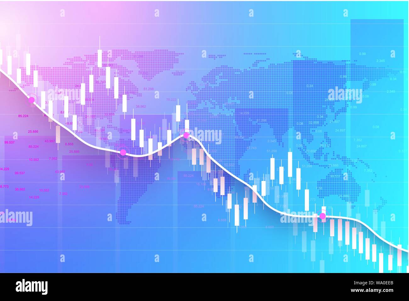 Stock market or forex trading graph in graphic concept for financial ...