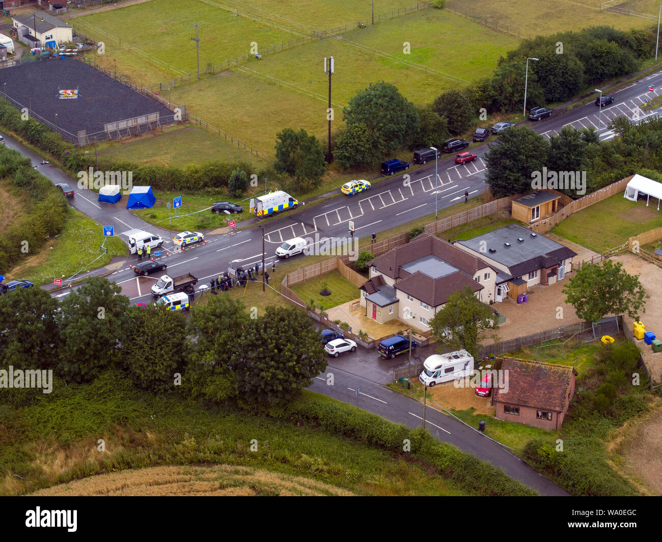 Aerial view of the scene at ufton lane hi-res stock photography and ...