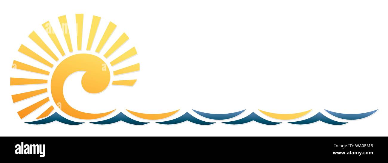 Sun and Blue Wave Symbol Stock Vector Image & Art - Alamy