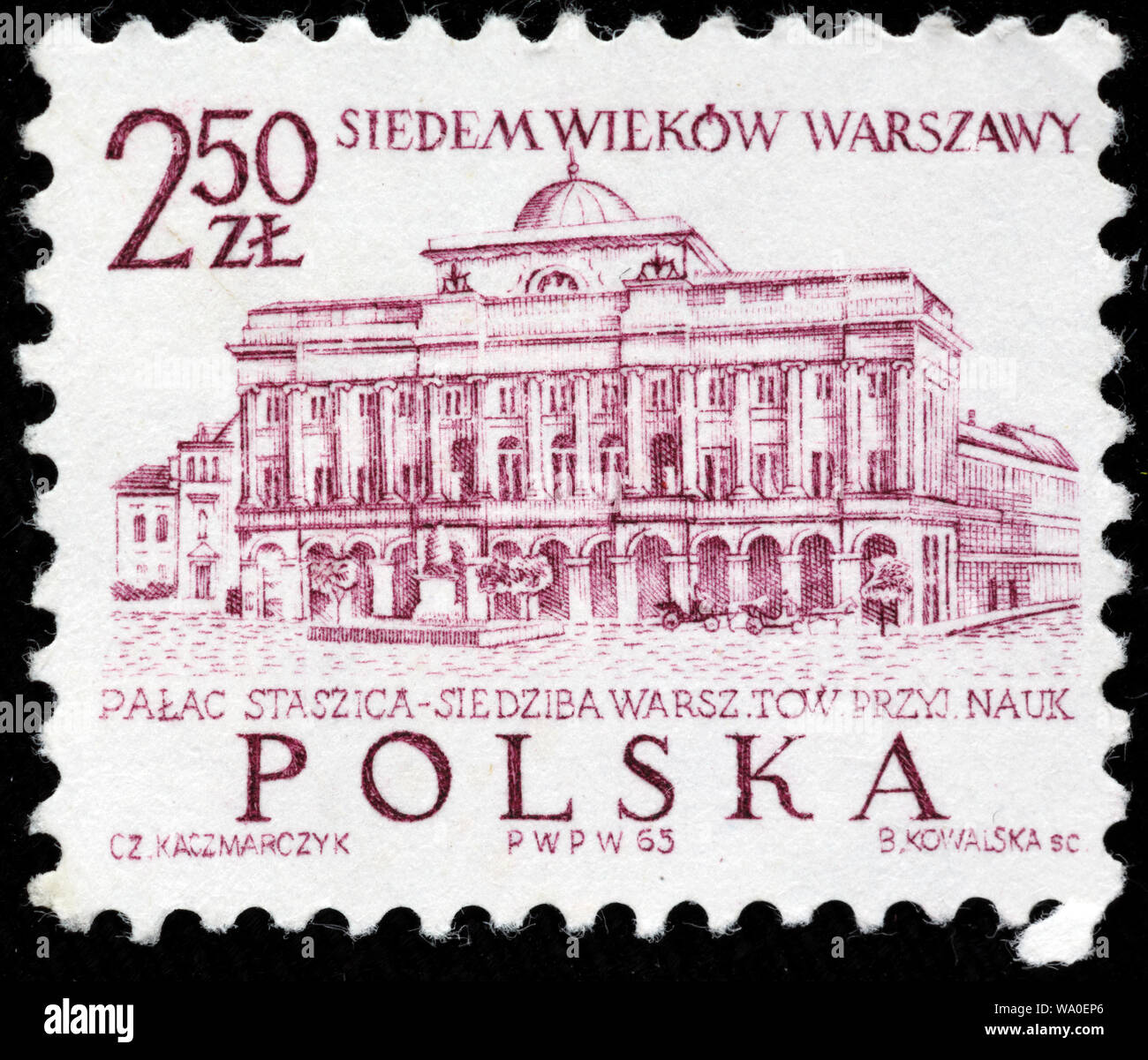 Staszic Palace, Warsaw, postage stamp, Poland, 1965 Stock Photo - Alamy