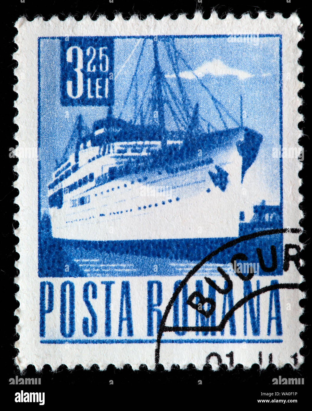 Passenger ship Transylvania, postage stamp, Romania, 1968 Stock Photo ...
