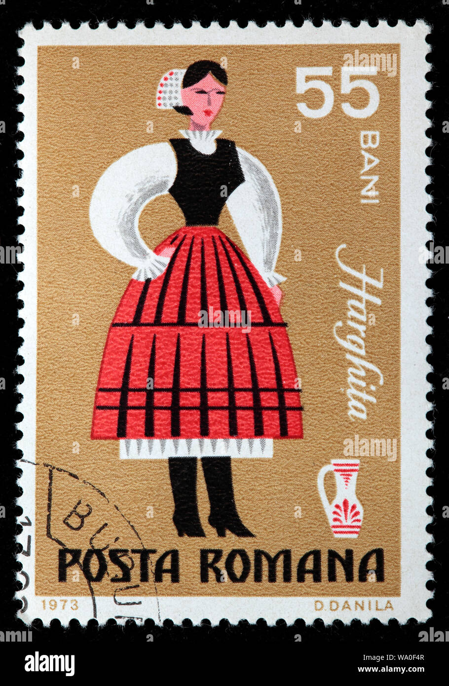 Harghita, Folk costume, postage stamp, Romania, 1973 Stock Photo - Alamy