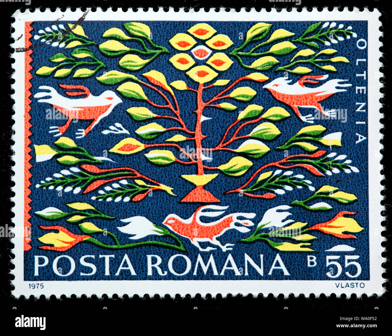 Oltenia, rug, postage stamp, Romania, 1975 Stock Photo - Alamy