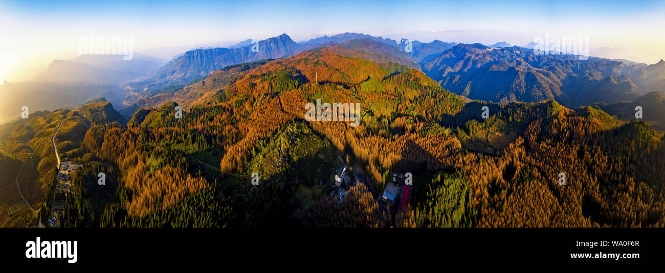 Chongqing mountain karst Wang Ping country forest park in autumn Stock ...
