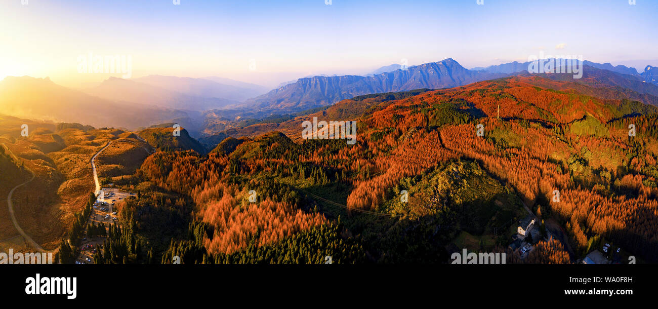 Chongqing mountain karst Wang Ping country forest park in autumn Stock ...