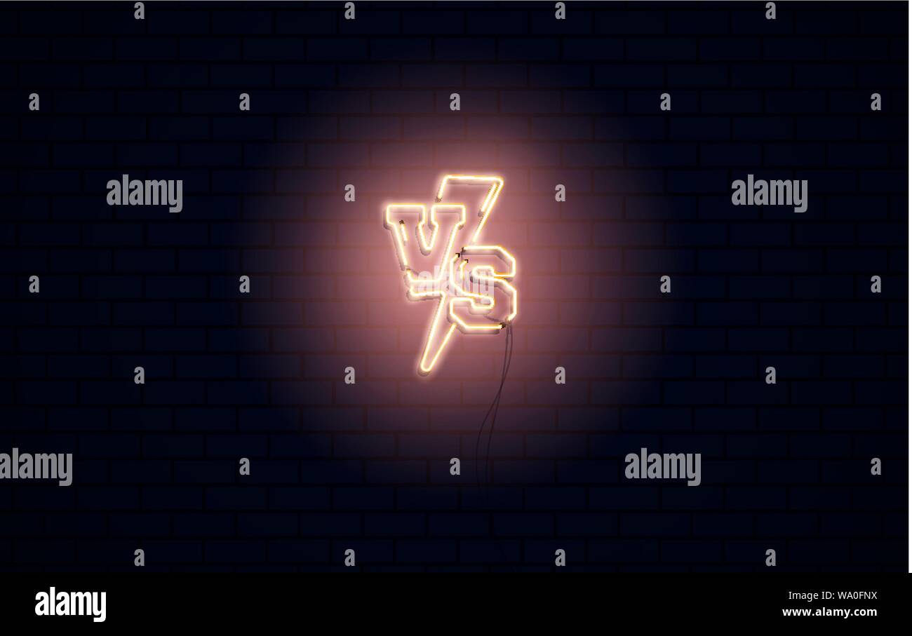 Versus 3d neon signs vector. Set of Versus logo, symbol in realistic ...