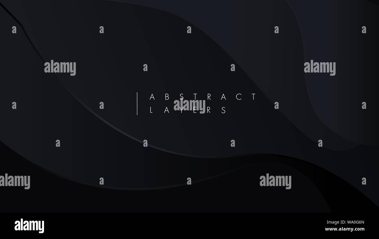 Black paper cut background. Abstract realistic papercut decoration ...