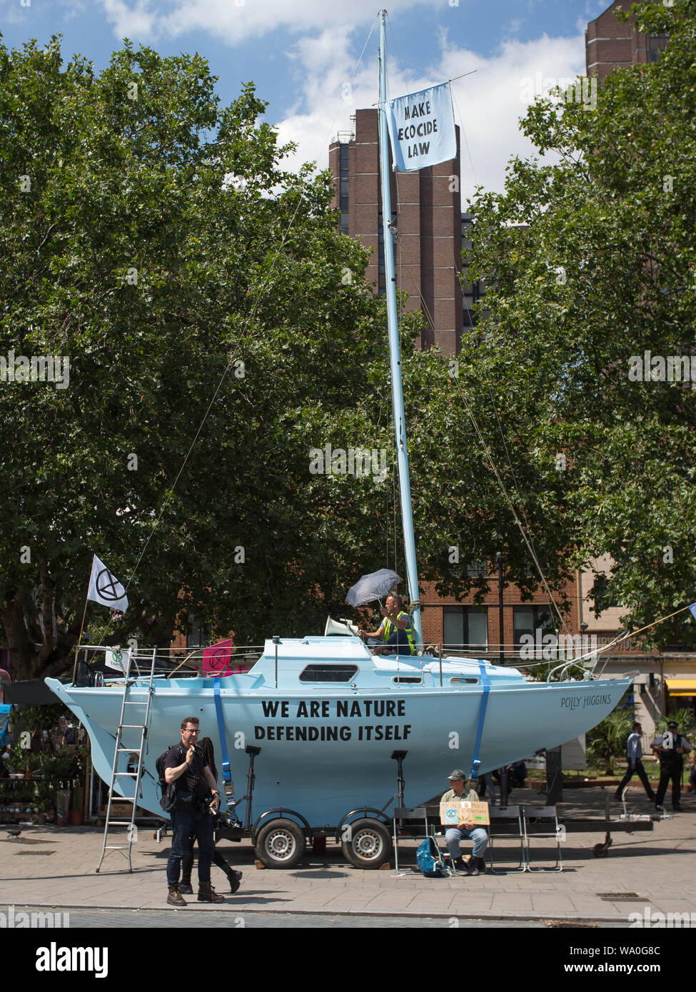 Climate campaigners Extinction Rebellion’s camp at Waterloo Millennium ...