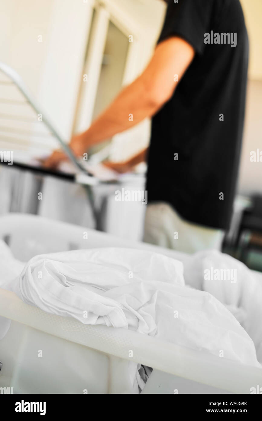 Hanging washing laundry sheets hi-res stock photography and images - Alamy