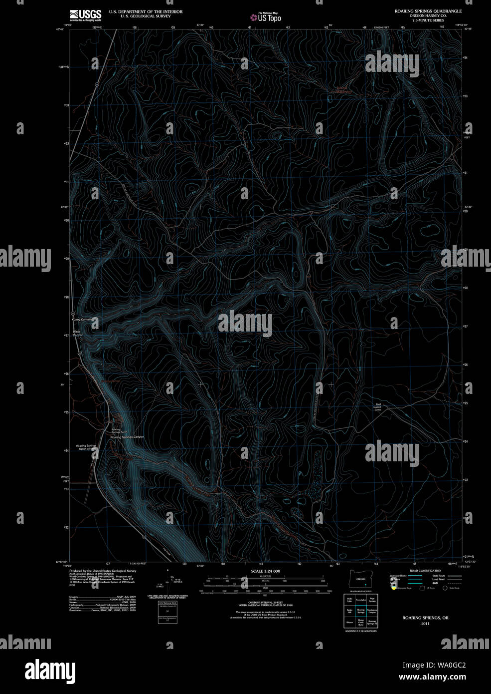 Map of roaring springs hi-res stock photography and images - Alamy