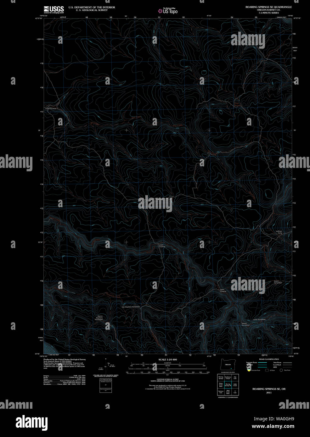 Map of roaring springs hi-res stock photography and images - Alamy