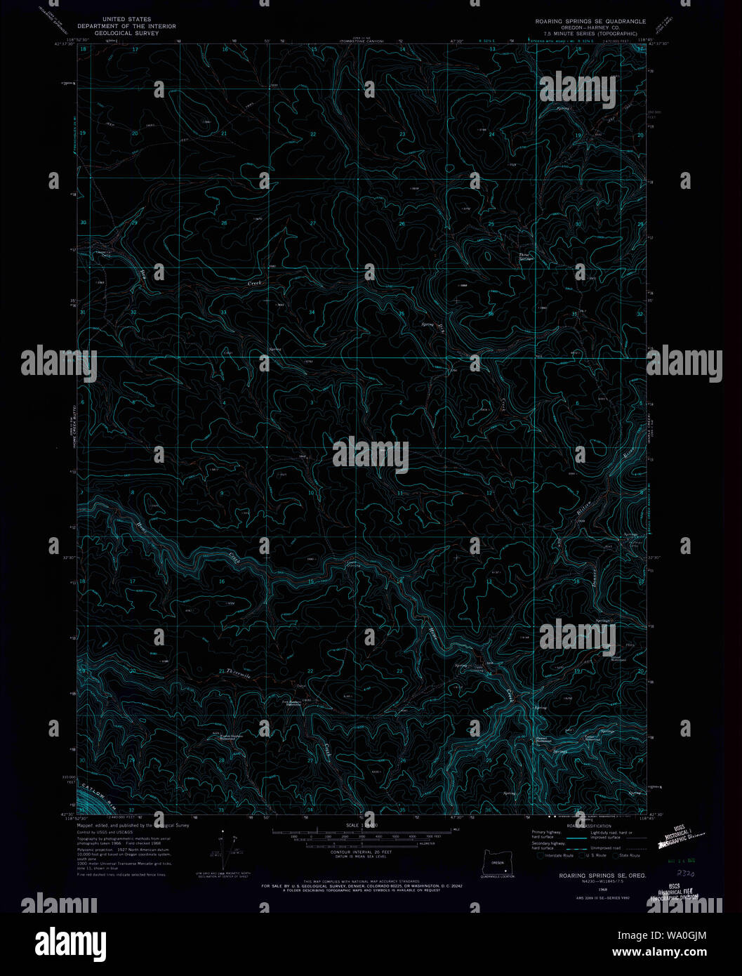 Map of roaring springs hi-res stock photography and images - Alamy