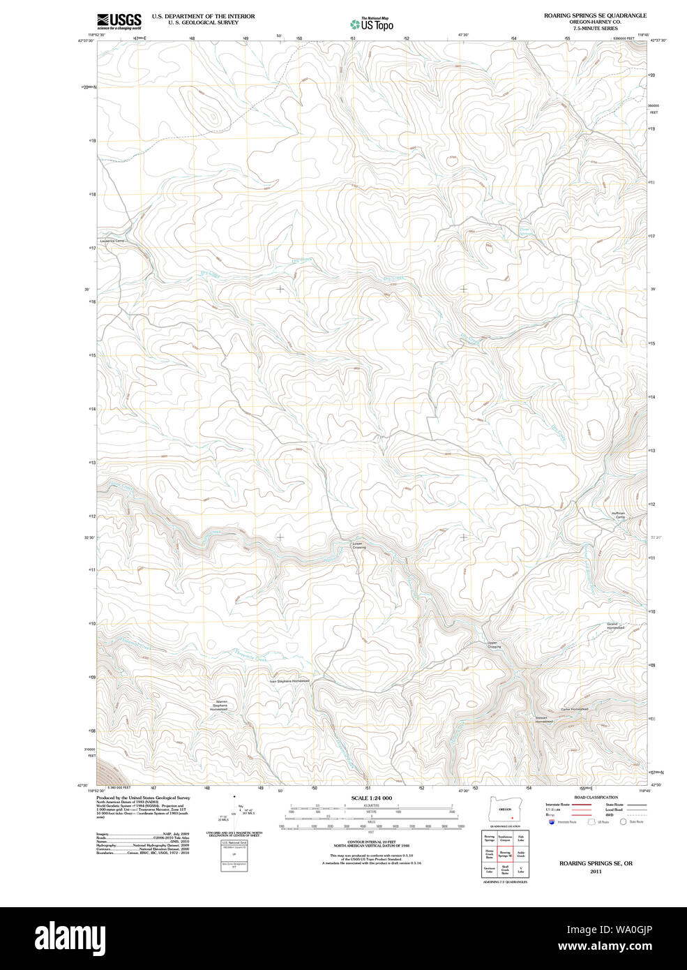 Map of roaring springs hi-res stock photography and images - Alamy