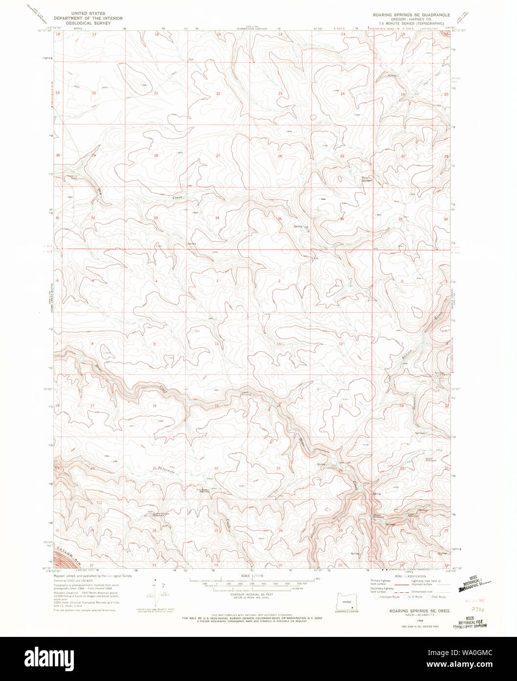 Map of roaring springs hi-res stock photography and images - Alamy