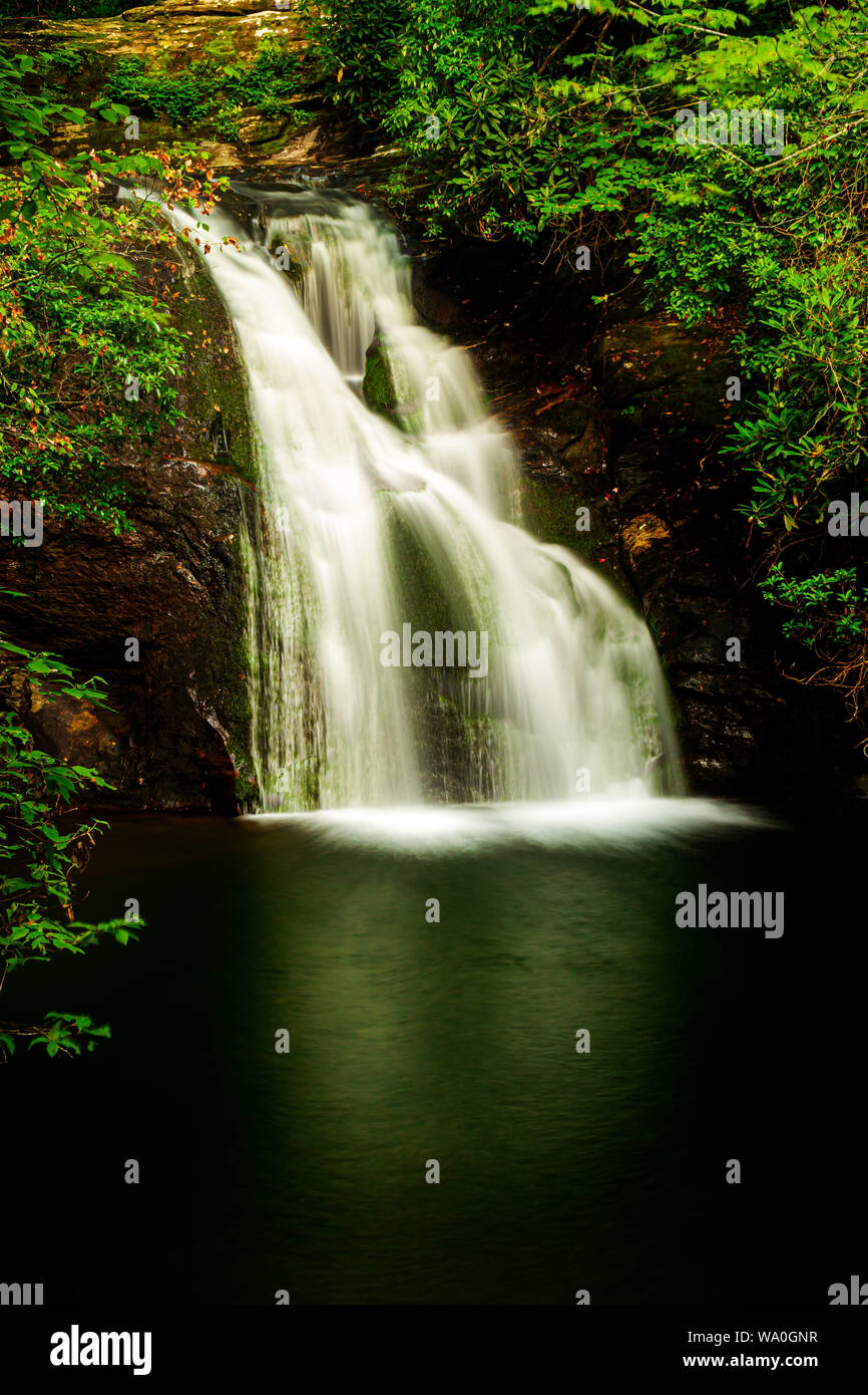 A view of Blue Hole waterfall near Hiawassee, Georgia Stock Photo - Alamy