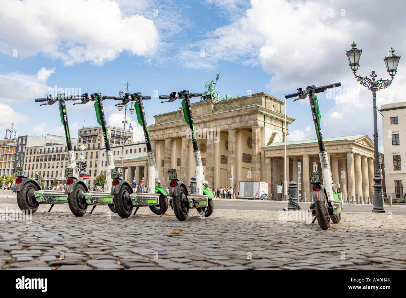 E-scooter, electric scooter, electric scooter, at the Brandenburg Gate ...