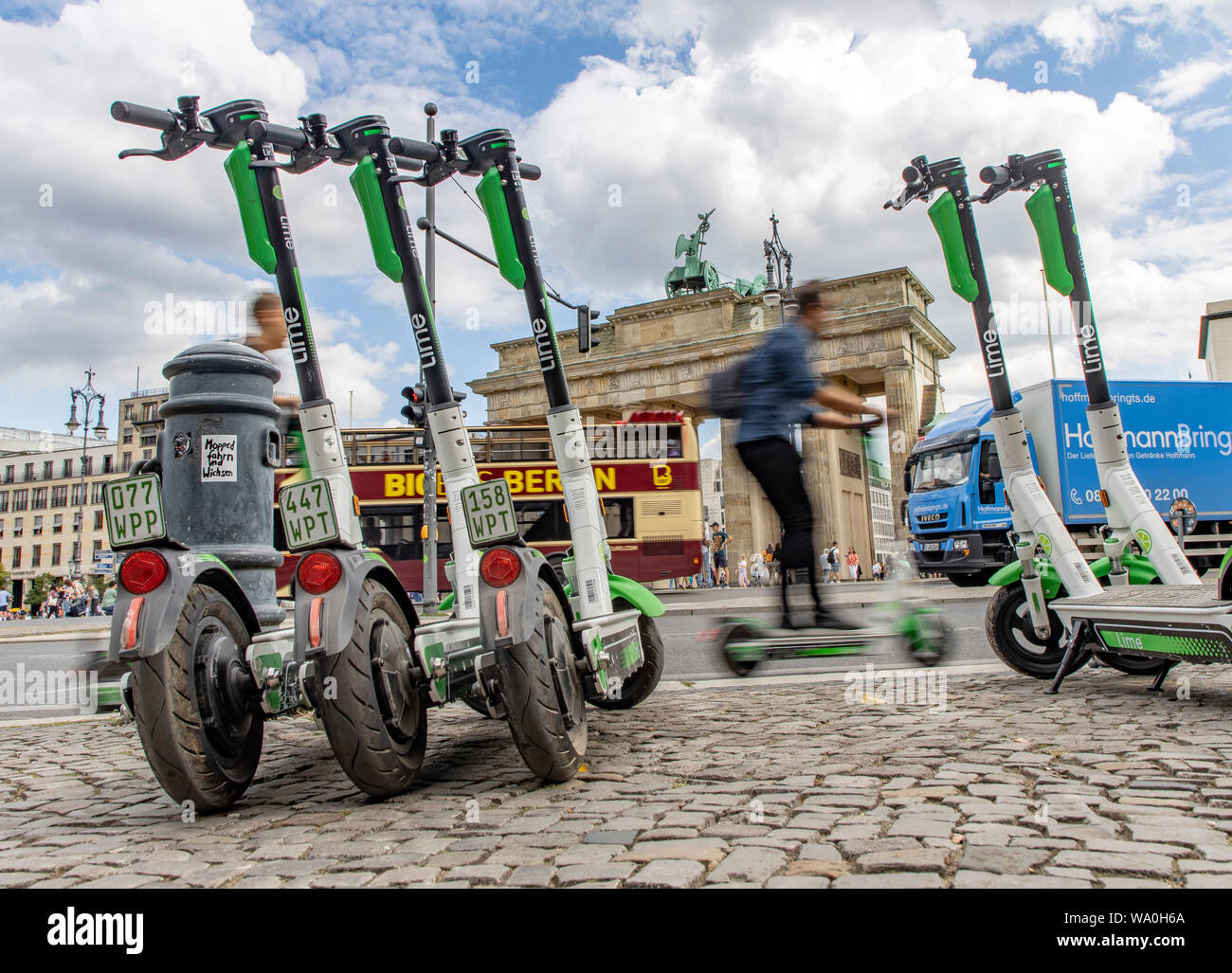 E-scooter, electric scooter, electric scooter, at the Brandenburg Gate ...