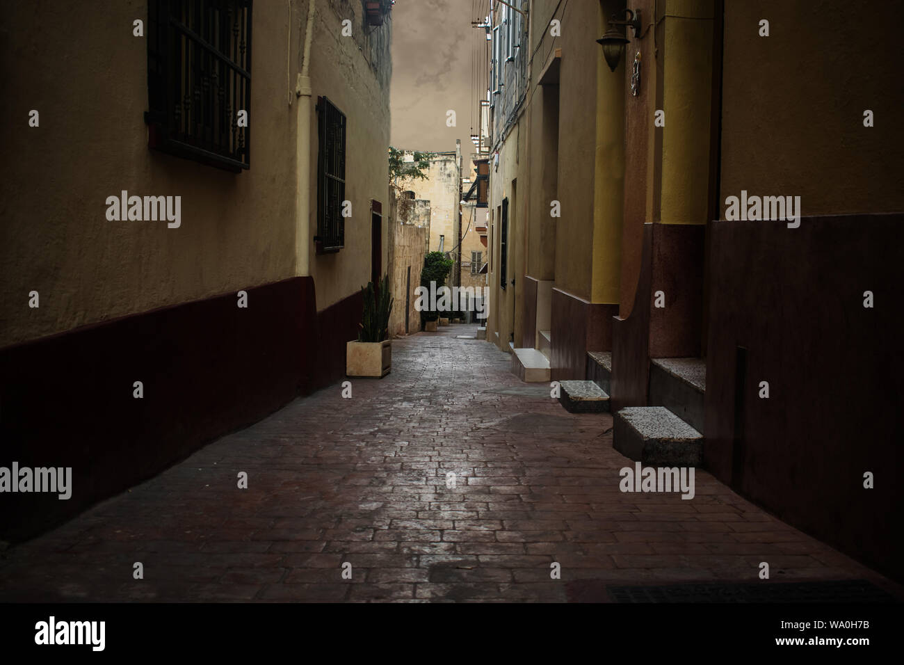 A typical old narrow street in Msida, Malta Stock Photo - Alamy