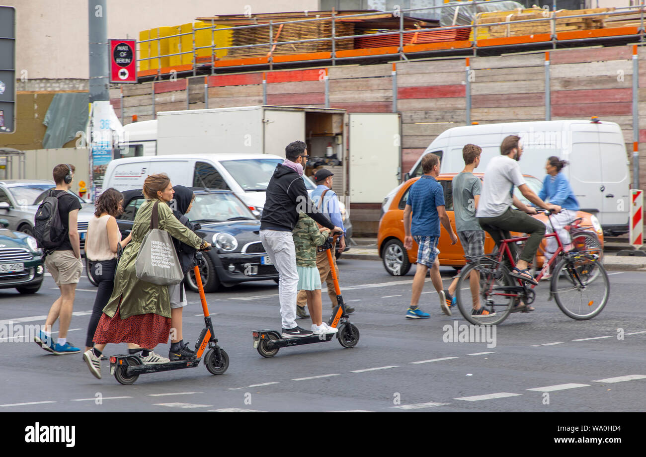 E-scooter, electric scooter, electric scooter, at Potsdamer Platz, in ...