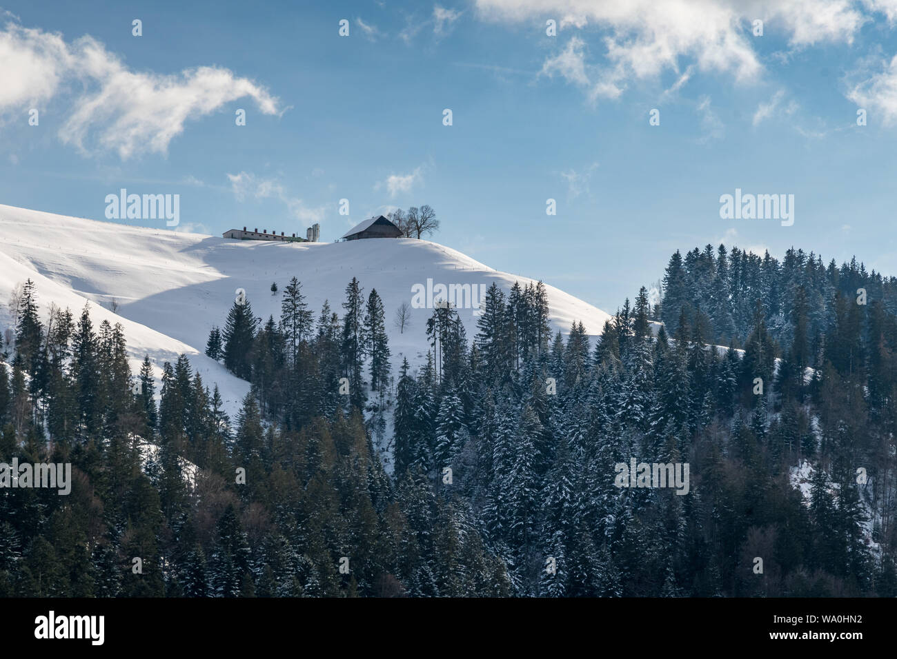 Winter in Trub Dorf im tiefverschneiten Emmental Stock Photo - Alamy