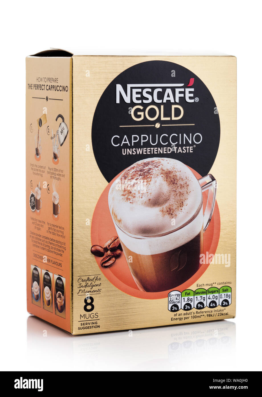 LONDON, UK - AUGUST 15, 2019: Pack of Nescafe Gold Cappuccino ...