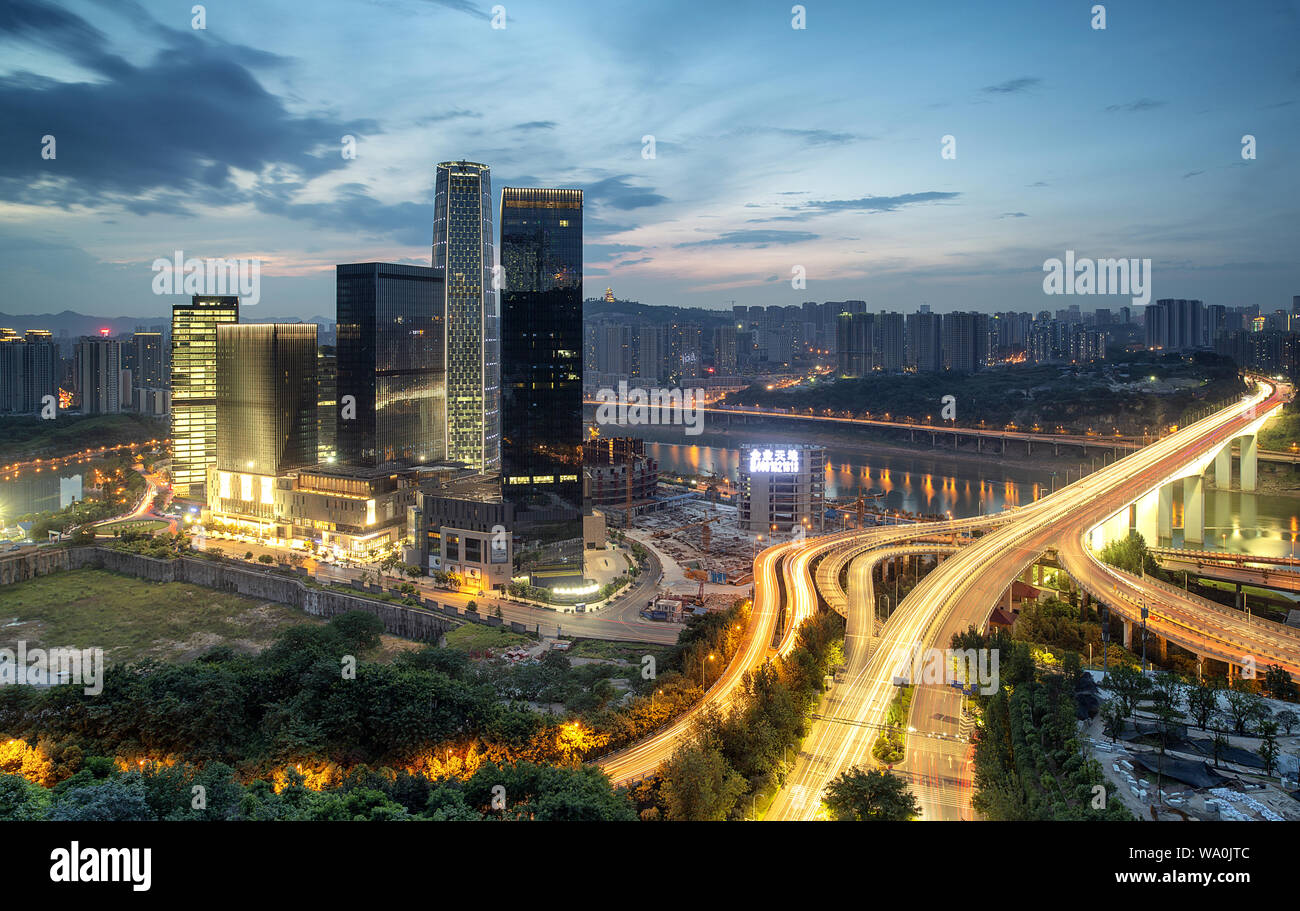 Chongqing bridges at night hi-res stock photography and images - Alamy